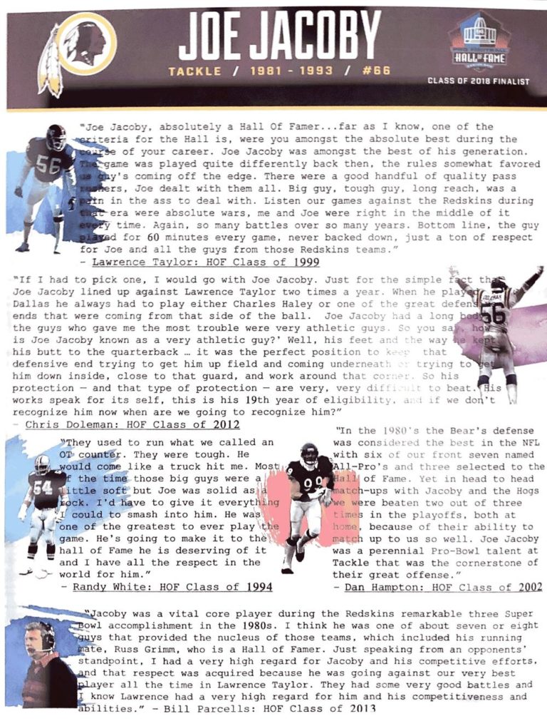 The Hall of Fame Case For Joe Jacoby | Czabe.com